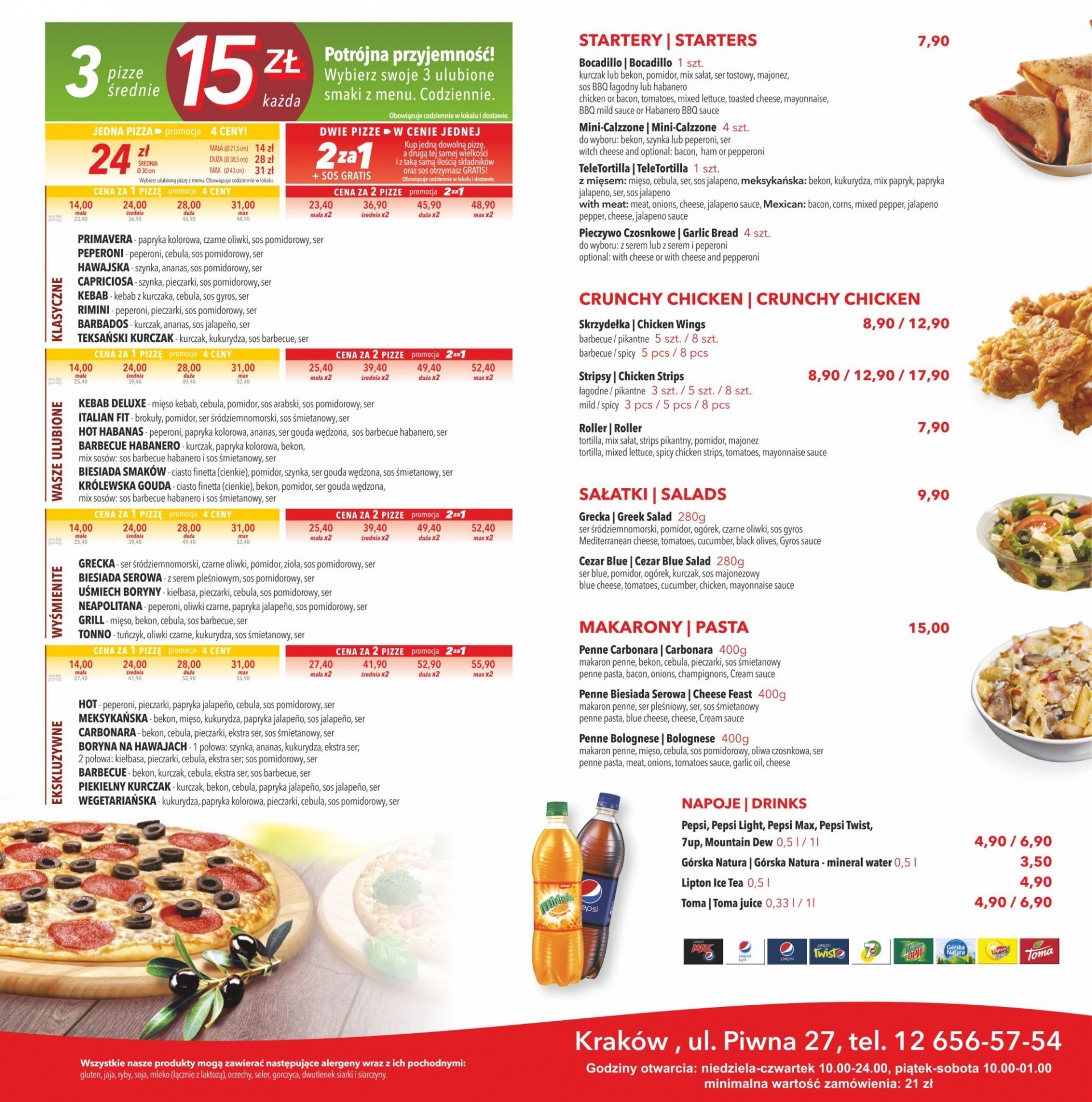 Telepizza Piwna27, Podgórze, Kraków - GdzieZjesc.info - Pizzeria Kraków ...